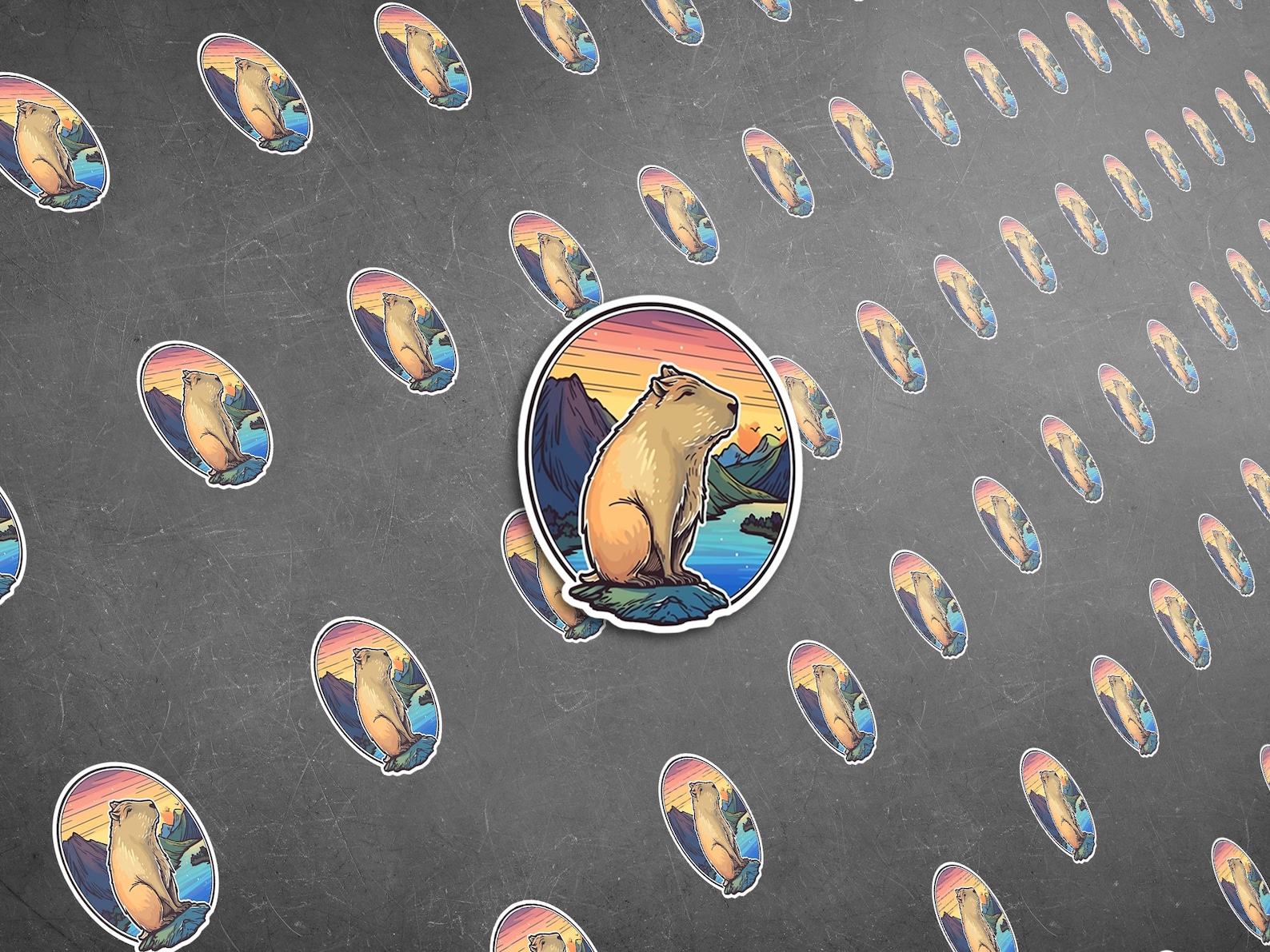 Capybara Sticker Water Bottles Decal Capybara Gift Sticker Car Window ...