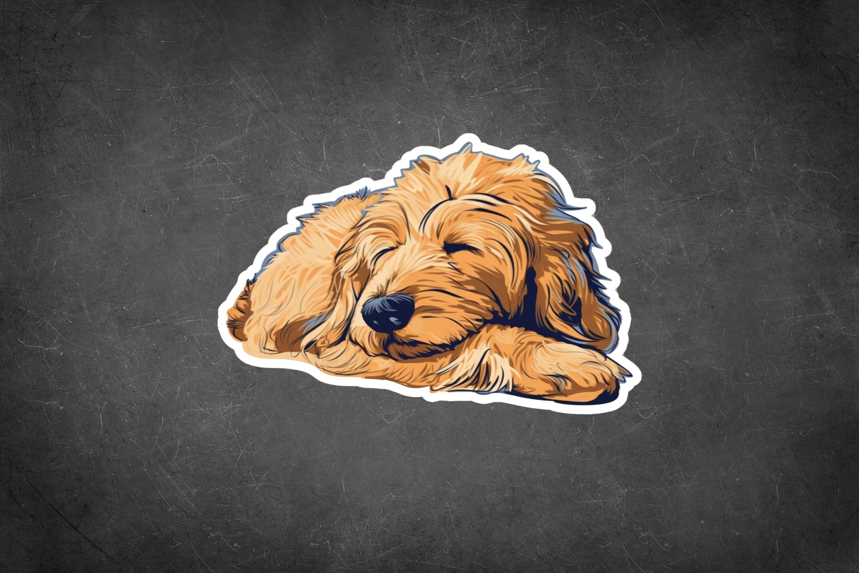 Golden Doodle Decal Taking a Nap Vinyl Decal for Laptops and Water ...