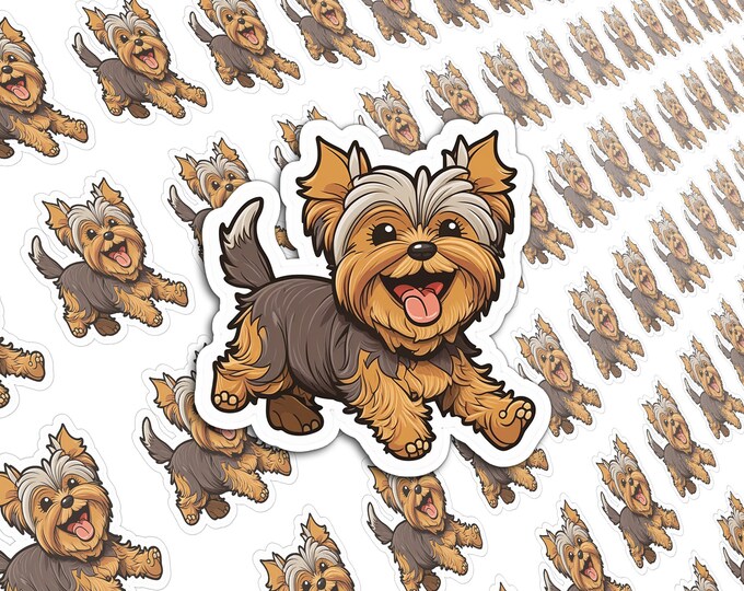 Cute Yorkie Sticker, Funny Yorkie Sticker, Yorkshire Terrier, Dog Mom ...