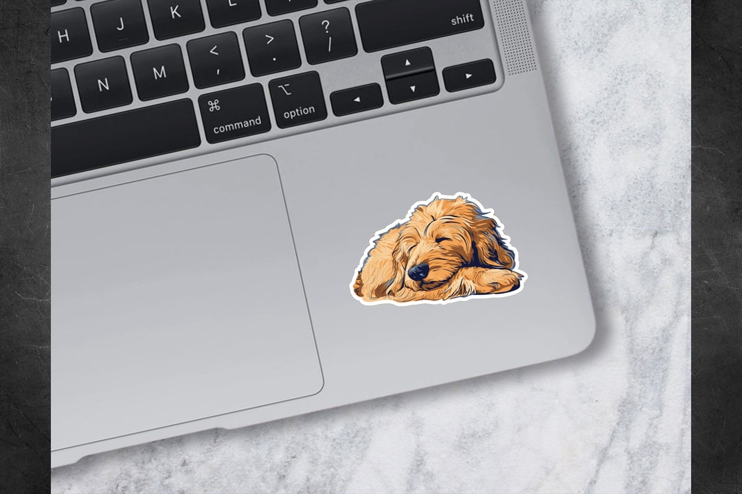 Golden Doodle Decal Taking a Nap Vinyl Decal for Laptops and Water ...