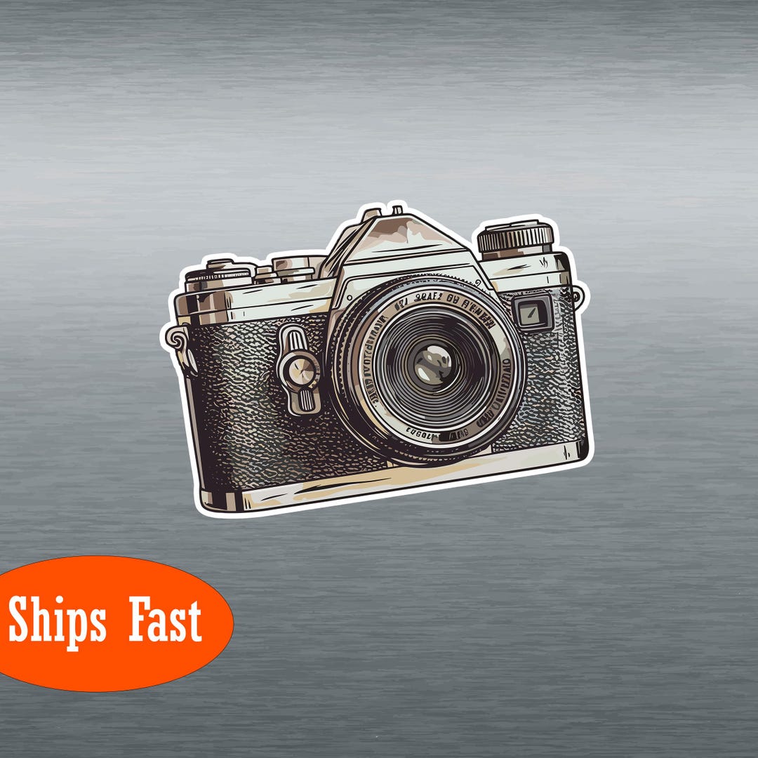 Camera Sticker Decal for Laptop & Water Bottles Photographer Laptop ...