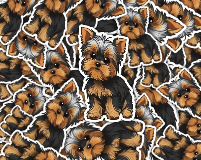 Cute Yorkie Sticker, Funny Yorkie Sticker, Yorkshire Terrier, Dog Mom ...