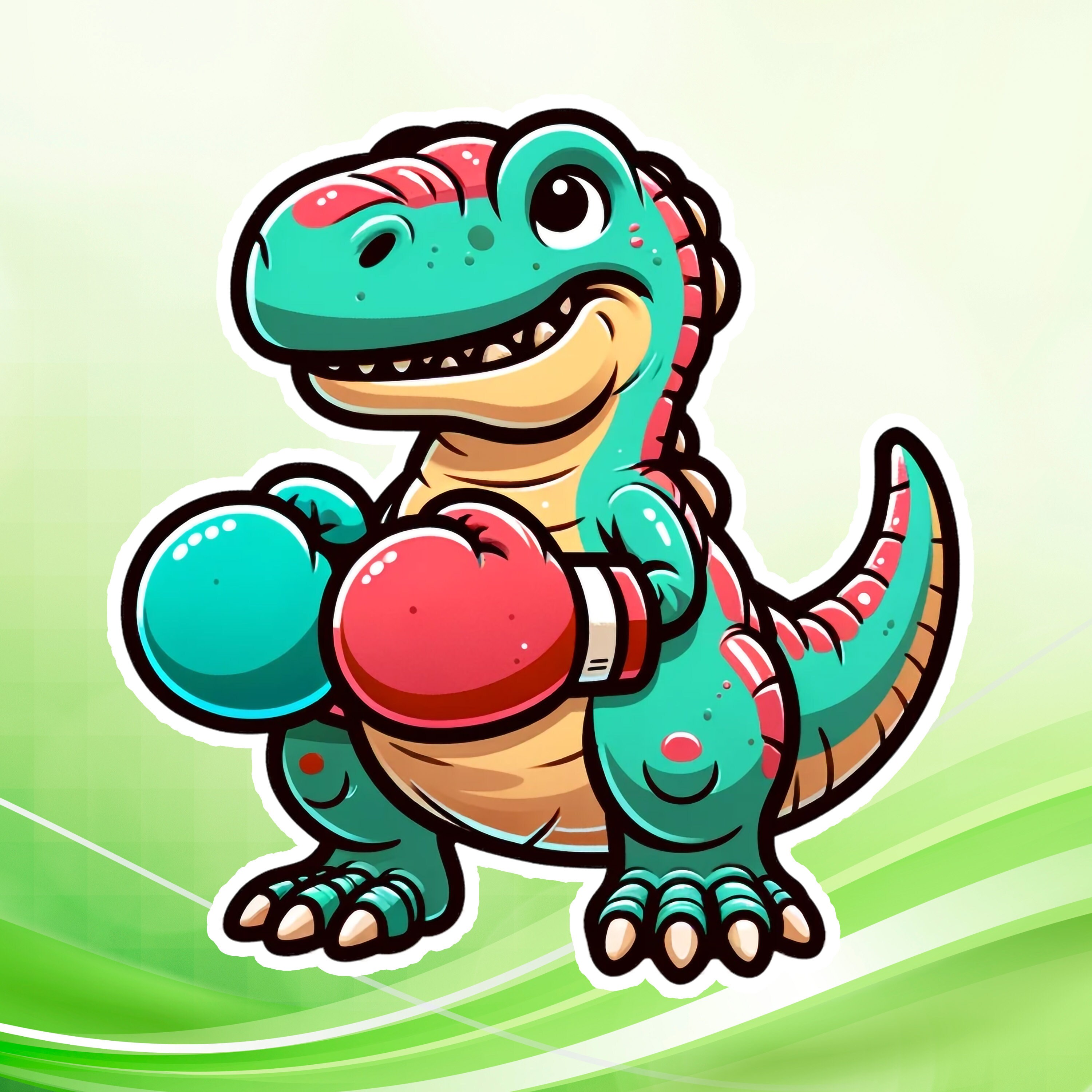 Punchy T-rex Sticker: Boxing Dinosaur Vinyl Decal - Etsy