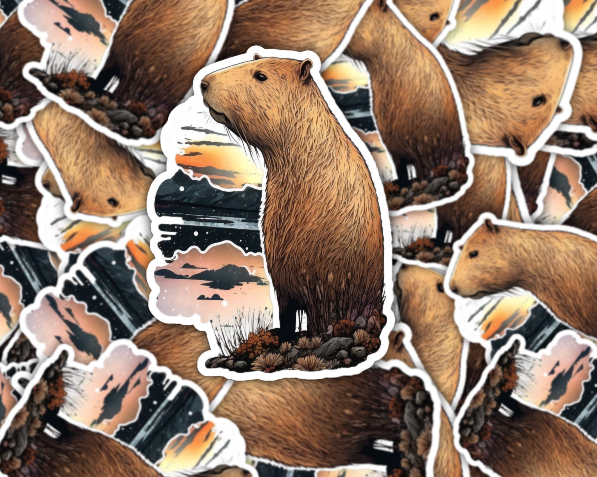 Capybara Sticker Laptops Decal Water Bottles Decal Capybara Gift ...