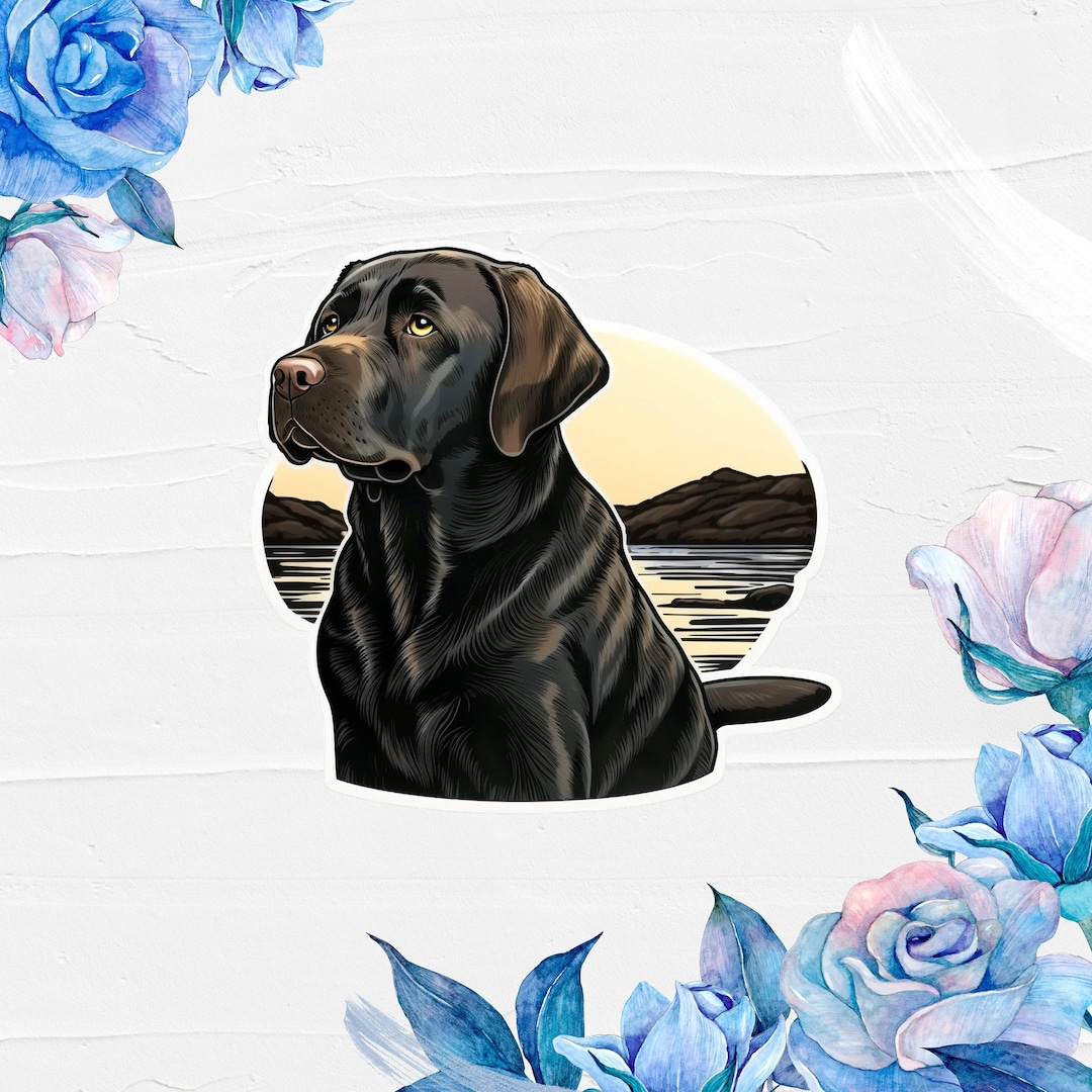 Adorable Labrador Retriever Vinyl Decal for Laptops and Water Bottles ...
