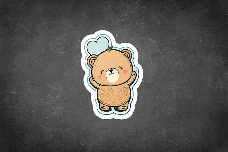 Calcomanía adorable de oso Kawaii para computadoras portátiles y ...
