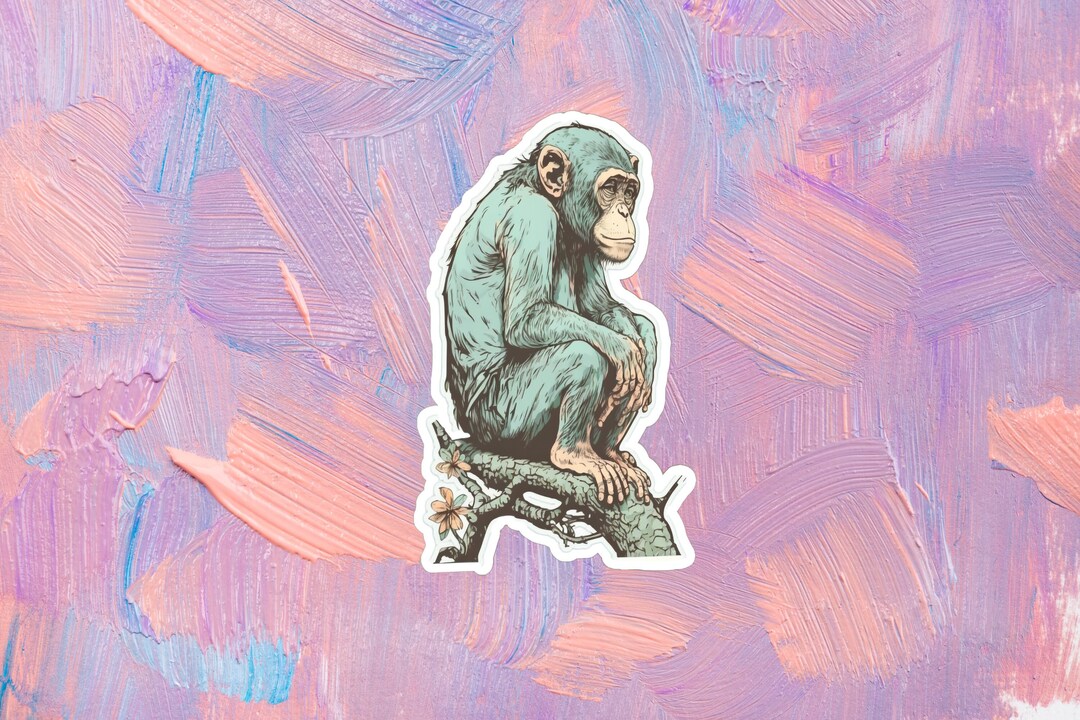 Monkey Sticker Laptops Sticker Water Bottles Sticker - Etsy