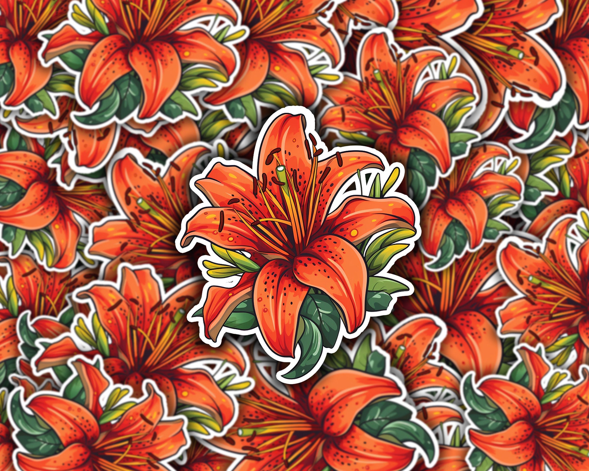 Tiger Lily Decal Flower Decal Flower Lover Decal Laptop Sticker Water ...