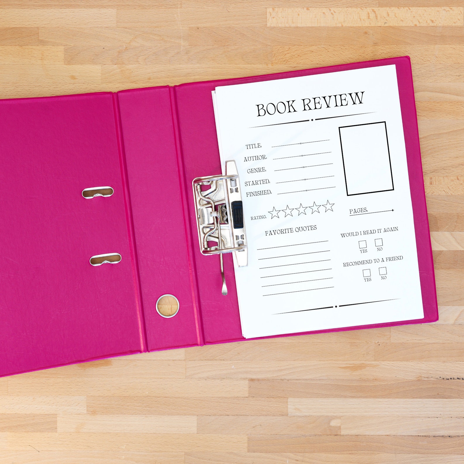 Printable Book Review Worksheet Template PDF U.S. Letter 8.5 X 11in ...