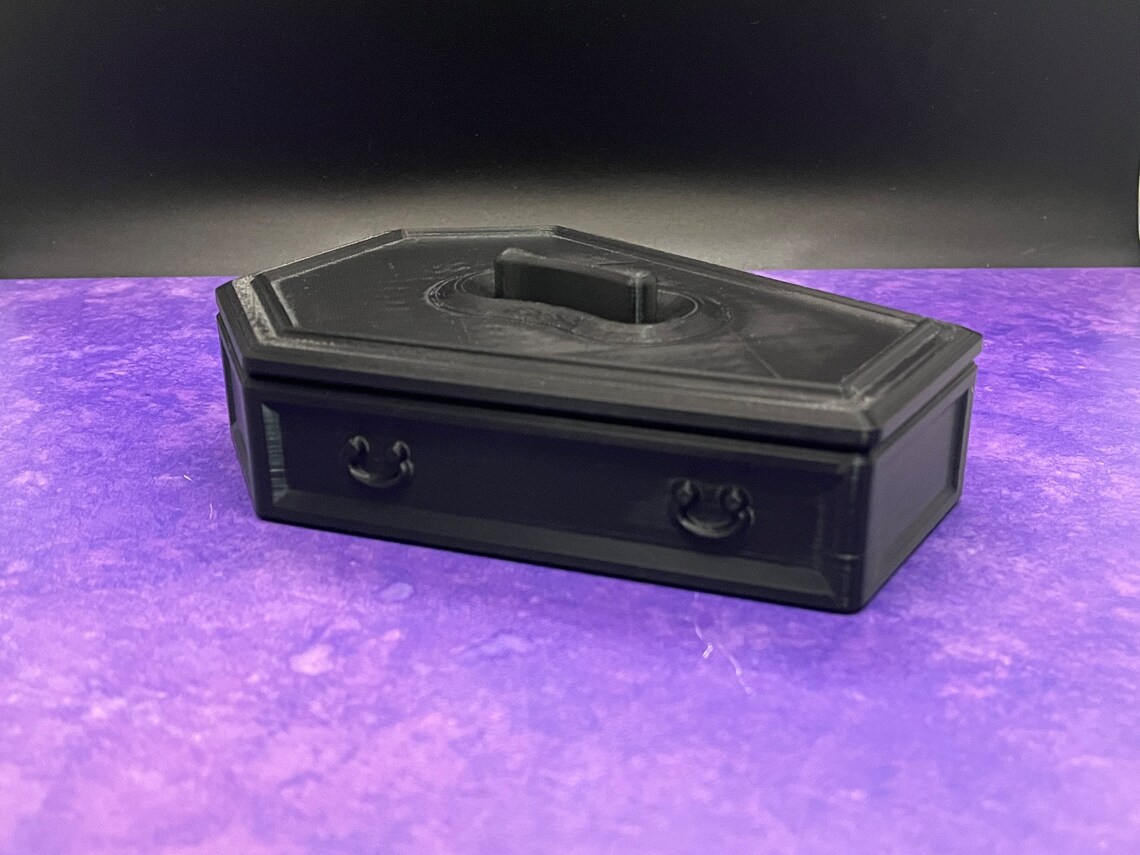 Goth Coffin Shaped Organizer for Small Items, Spooky Halloween Storage ...