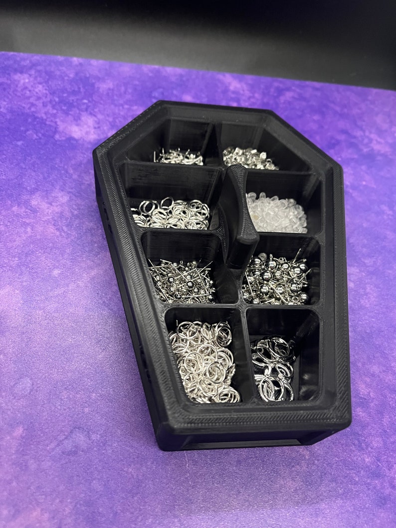 Goth Coffin Shaped Organizer for Small Items, Spooky Halloween Storage ...