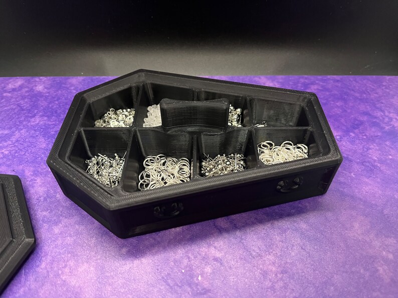 Goth Coffin Shaped Organizer for Small Items, Spooky Halloween Storage ...