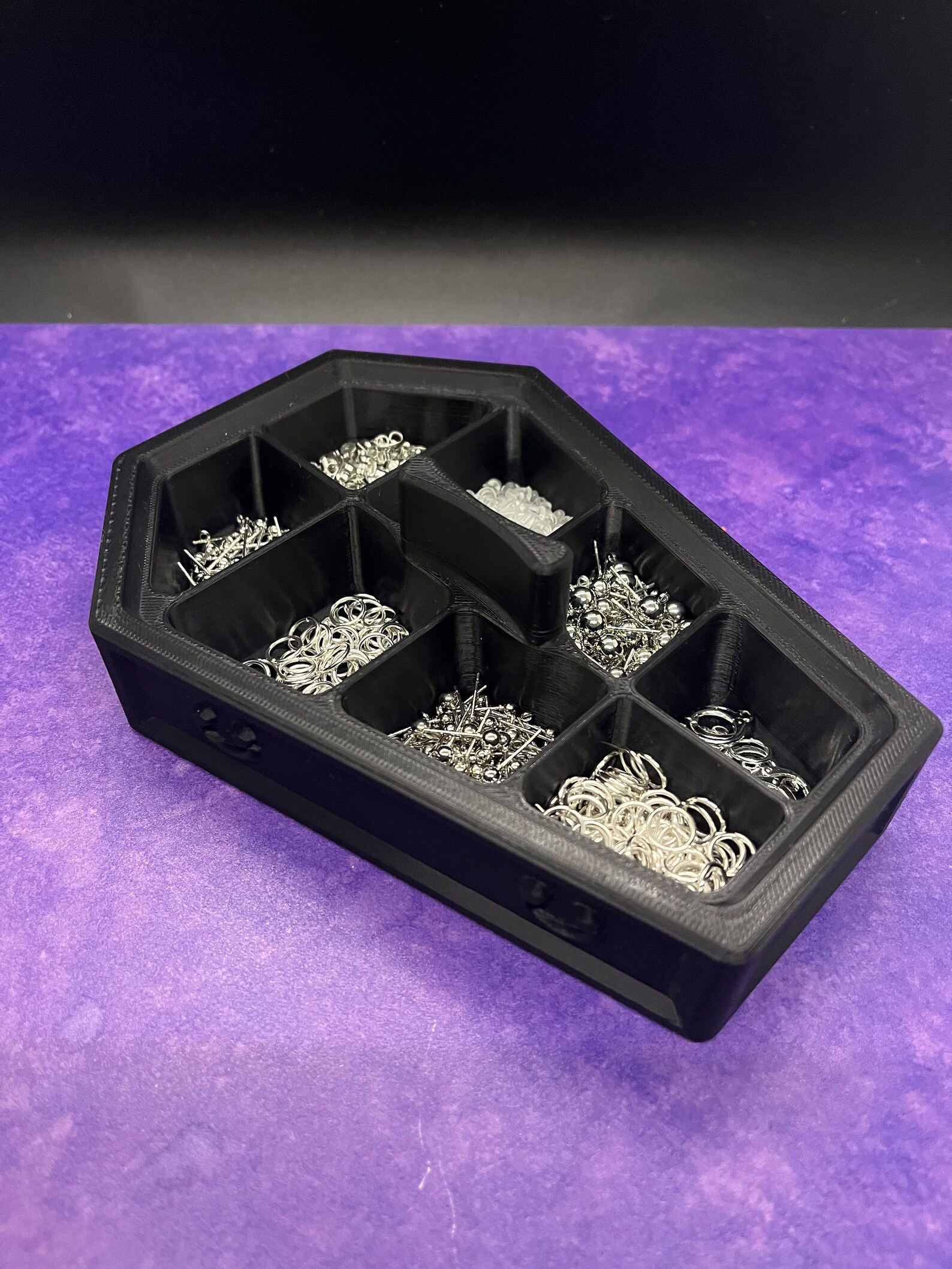 Goth Coffin Shaped Organizer for Small Items, Spooky Halloween Storage ...