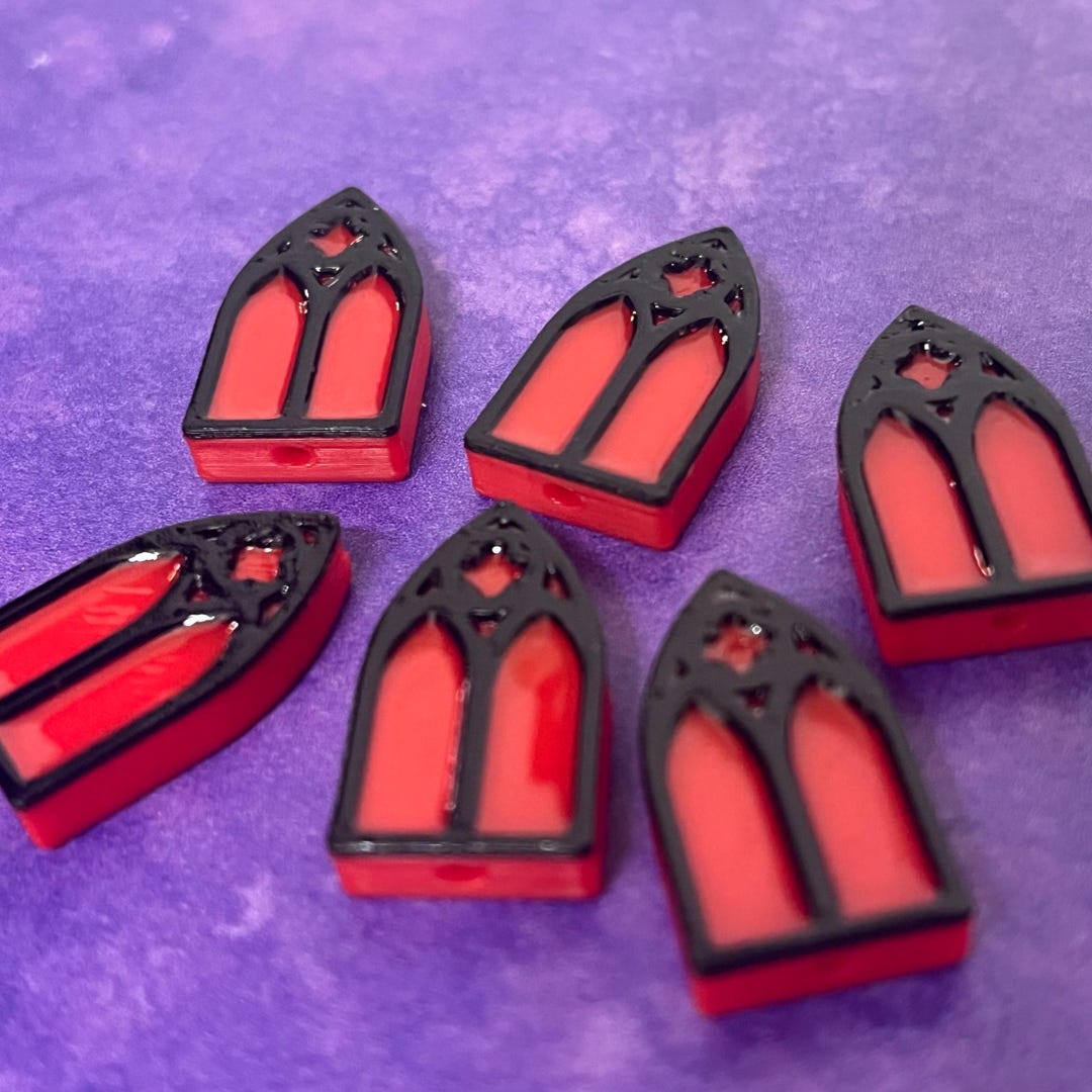 Gothic Cathedral Window Beads, Jewelry Making Accessories, Goth Bead ...