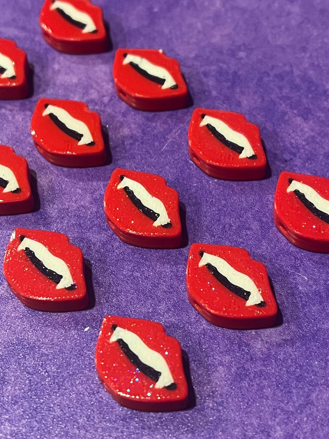 Vampire Fang Beads, Spooky Goth Halloween Vampyre Bead, Kandi Lips ...