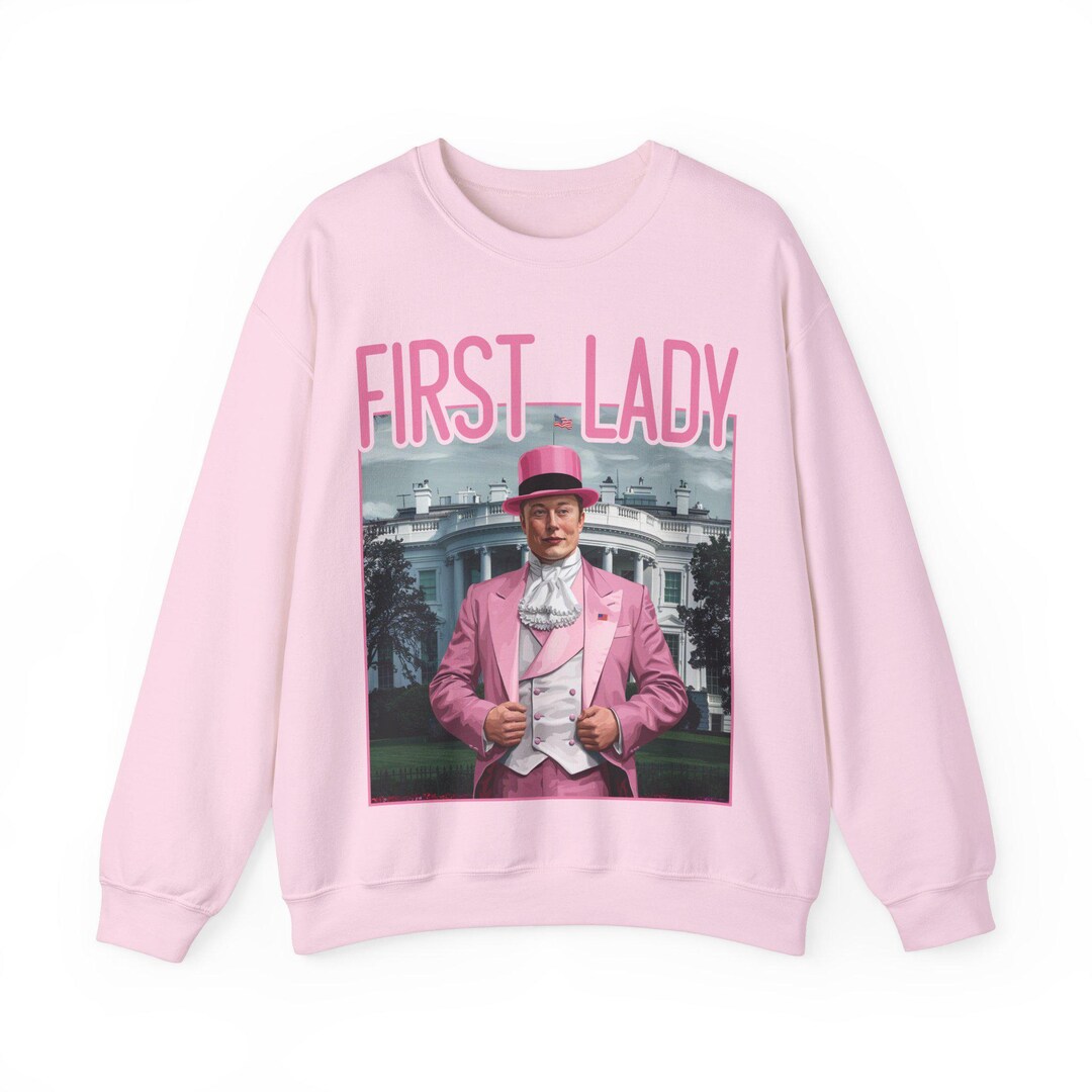 Funny Elon First Lady Cute Vintage Sweatshirt, Elon Pink Funny Hoodie ...
