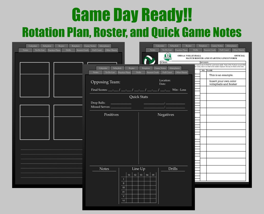 2024 Volleyball Coach's Notebook Dark (hyperlinked - Goodnotes5) - Etsy
