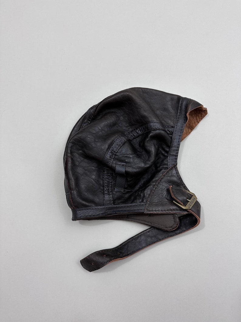 Vintage Avirex Leather Aviator Flight Helmet Hat Cap Made in - Etsy