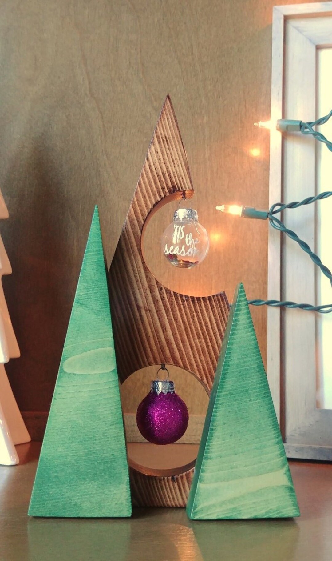 Wooden Cutout Christmas Tree - Pink Tis the Season - Etsy