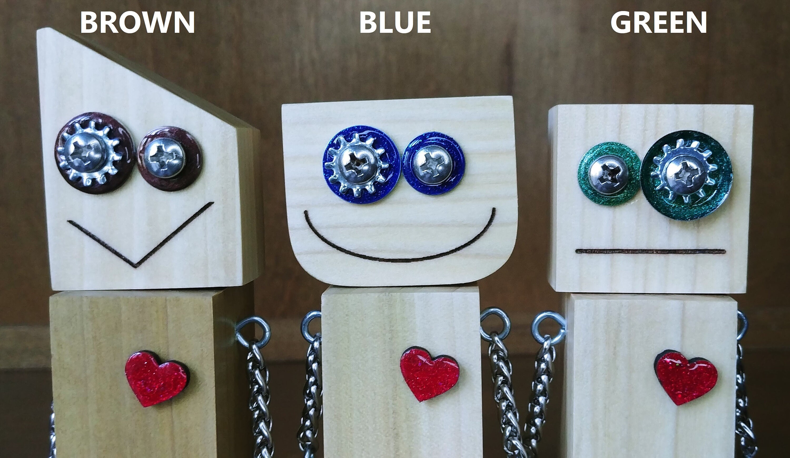 Wooden Robot Toys Handmade Fun Set of 3 Minerd Design - Etsy