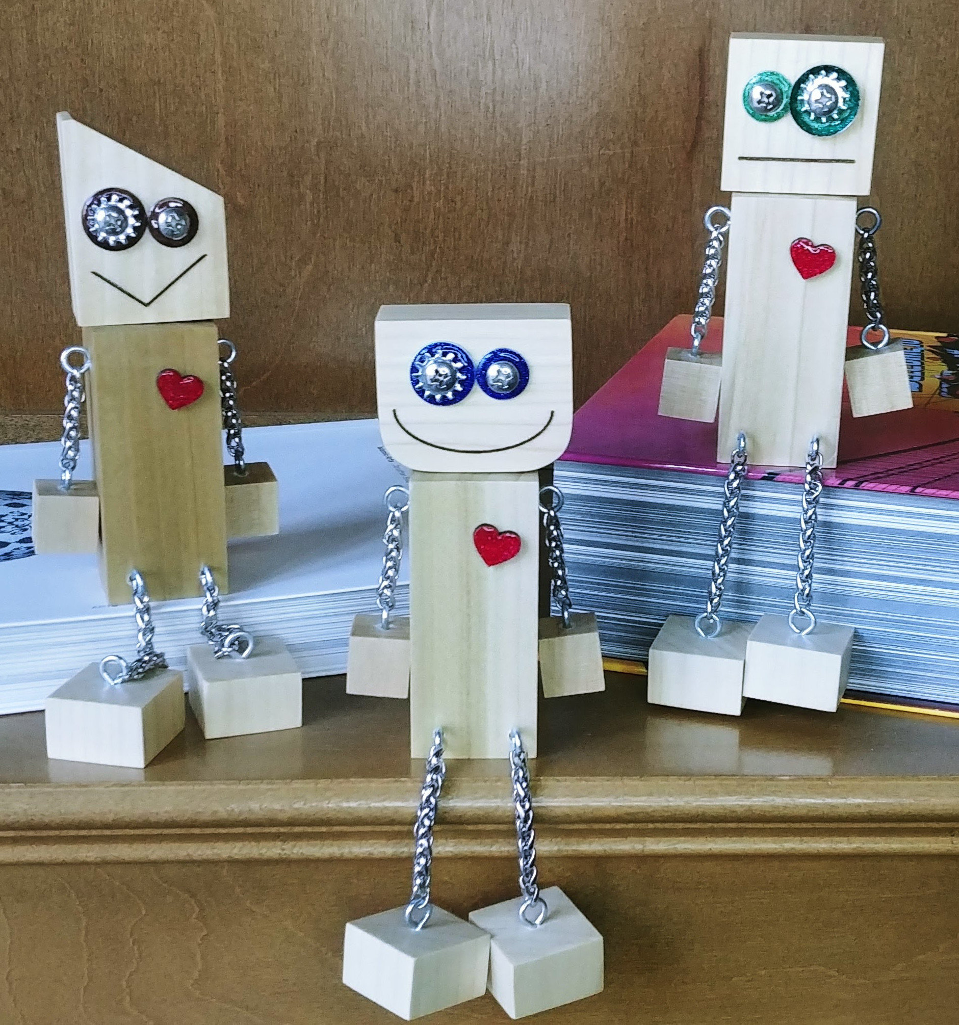 Wooden Robot Toys Handmade Fun Set of 3 Minerd Design - Etsy