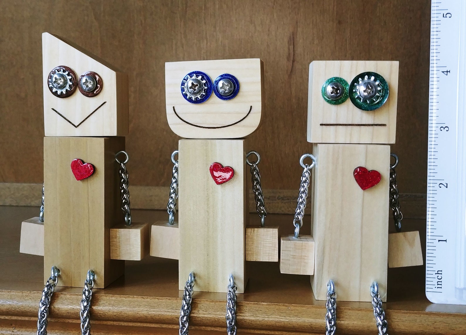 Wooden Robot Toys Handmade Fun Set of 3 Minerd Design - Etsy