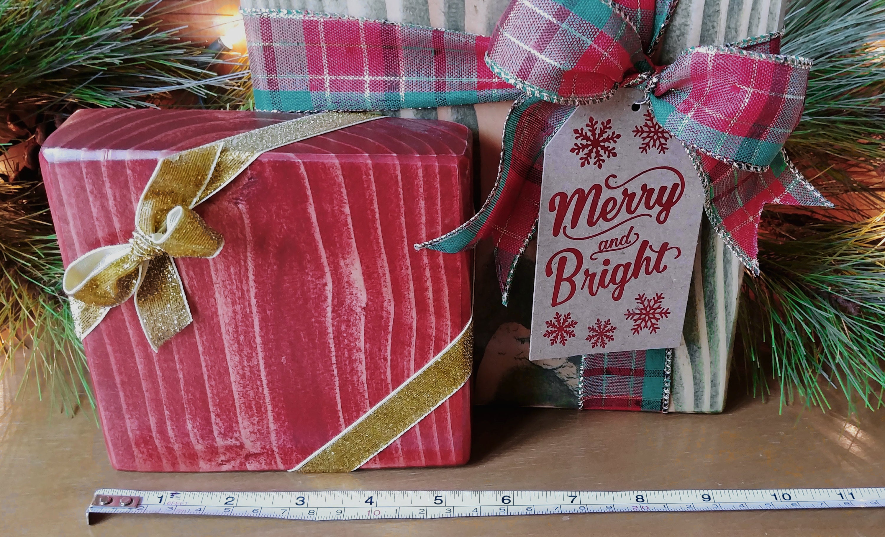 Wooden Christmas Present Boxes Decor - Minerd Design - Etsy