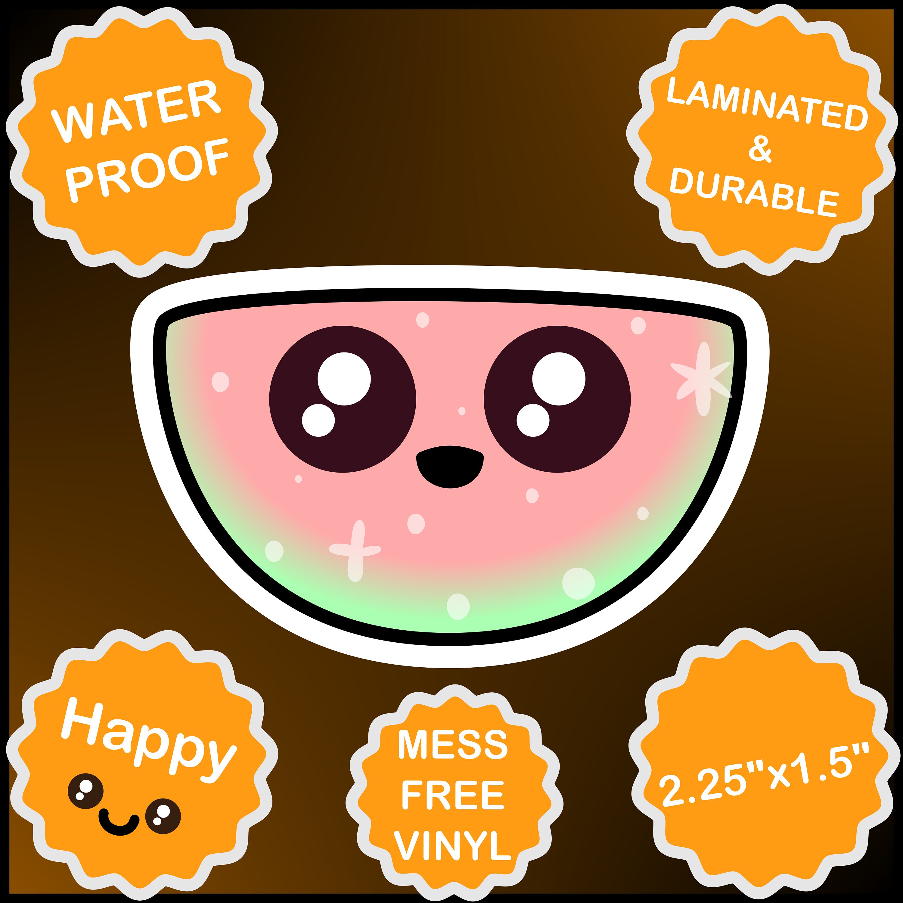 Adorable Sour Watermelon Vinyl Sticker Dishwasher-safe - Etsy