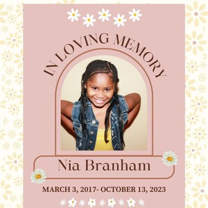Child's Funeral Program Template, Girl's Memorial Service Template ...