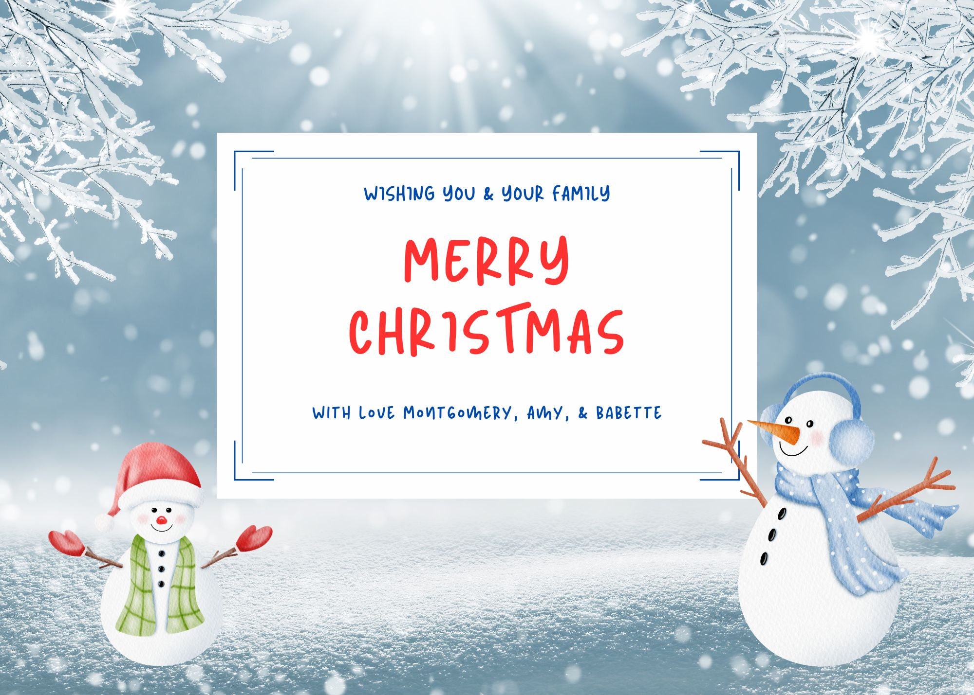 DIY Editable Canva Christmas Card Template, Holiday Photos Template ...