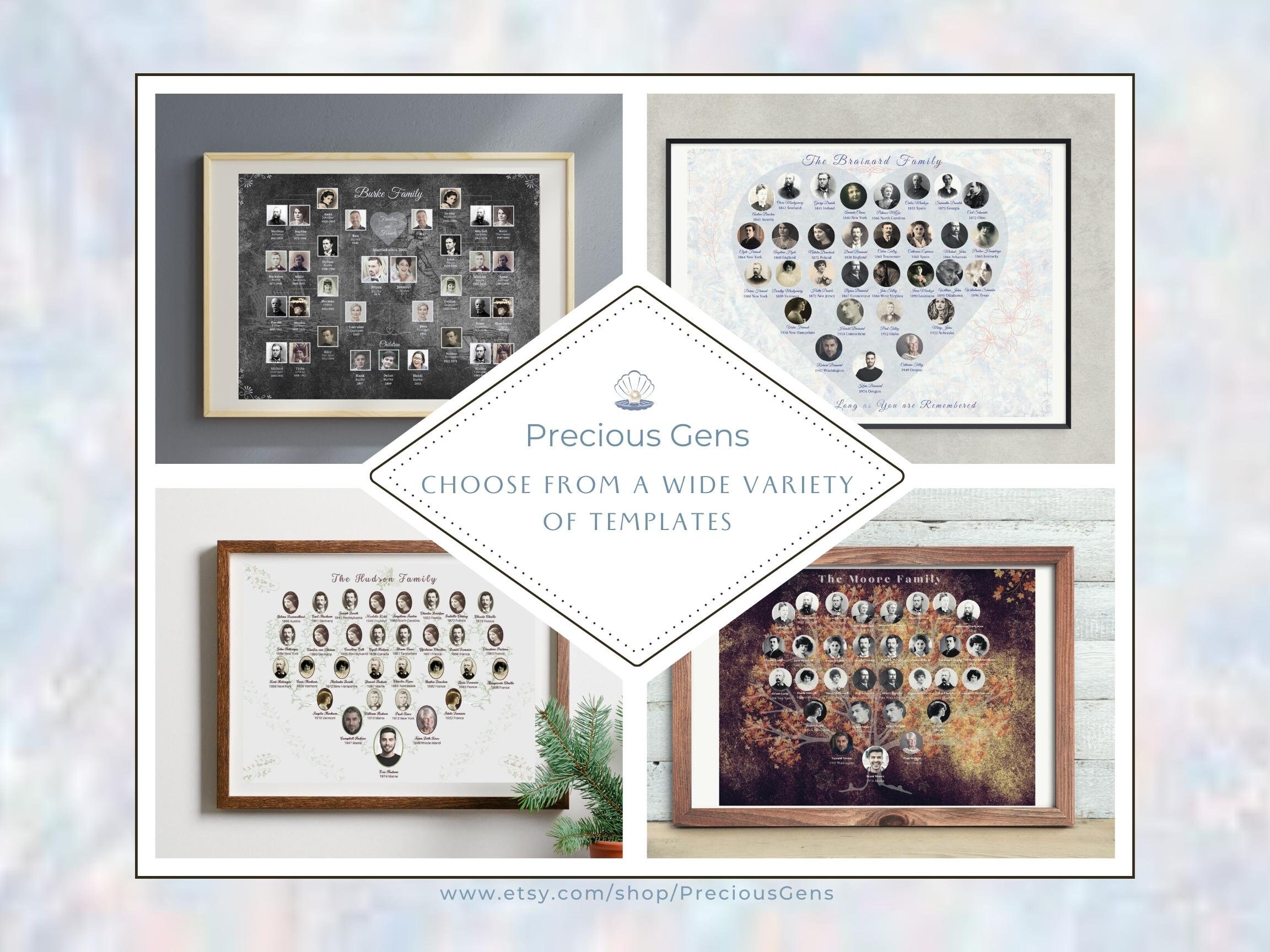 CUSTOM PERSONALIZED Printable Family Tree Photo Chart 4 - Etsy