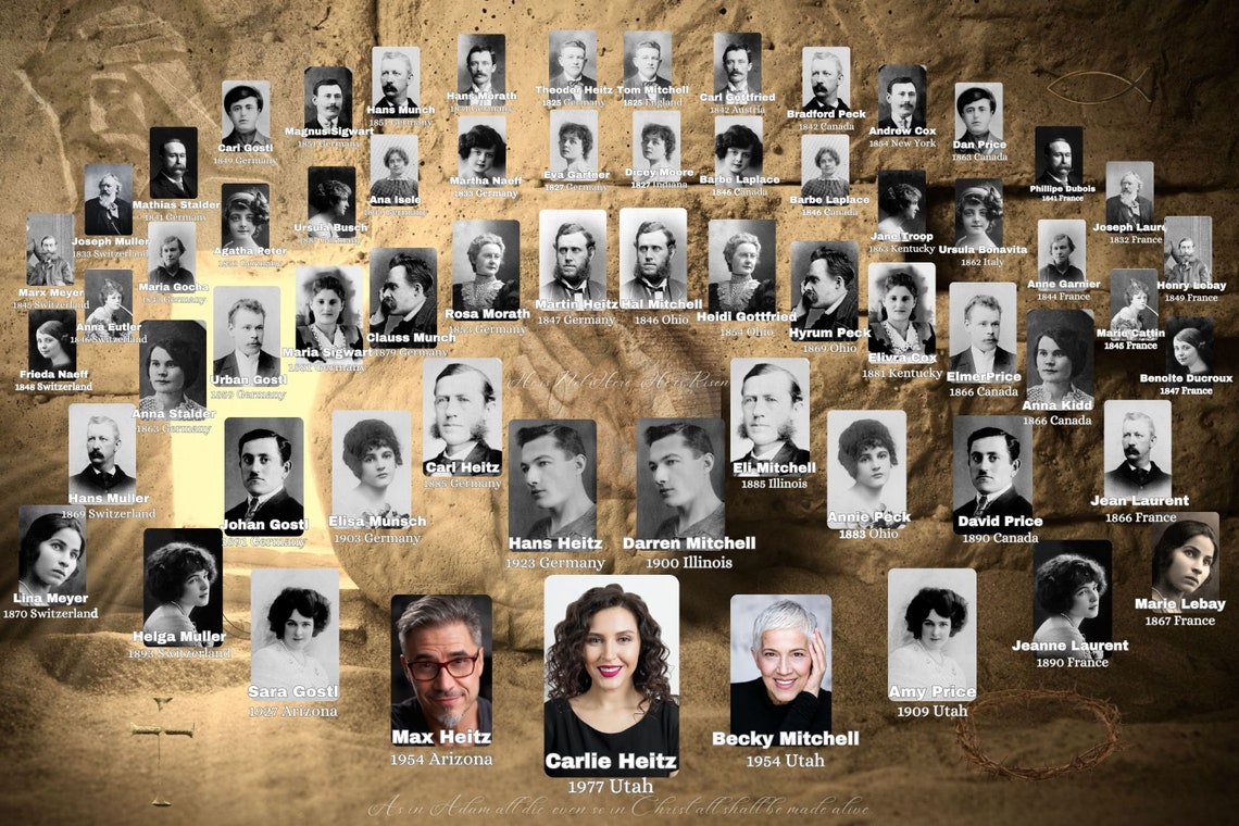 Family Tree Template, Family Tree With Photos, 5 Generations Family ...