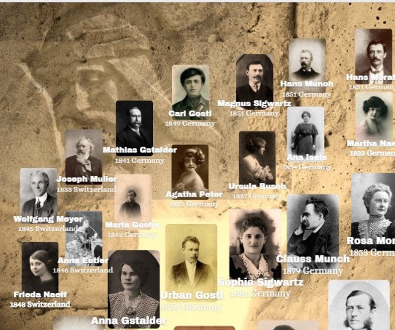 Family Tree Template, Family Tree With Photos, 5 Generations Family ...