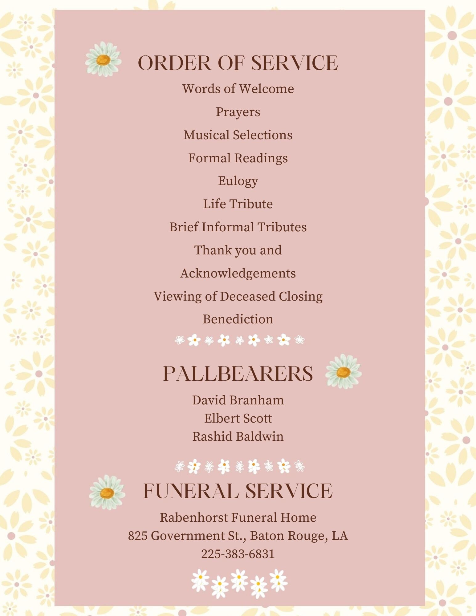 Child's Funeral Program Template, Girl's Memorial Service Template ...