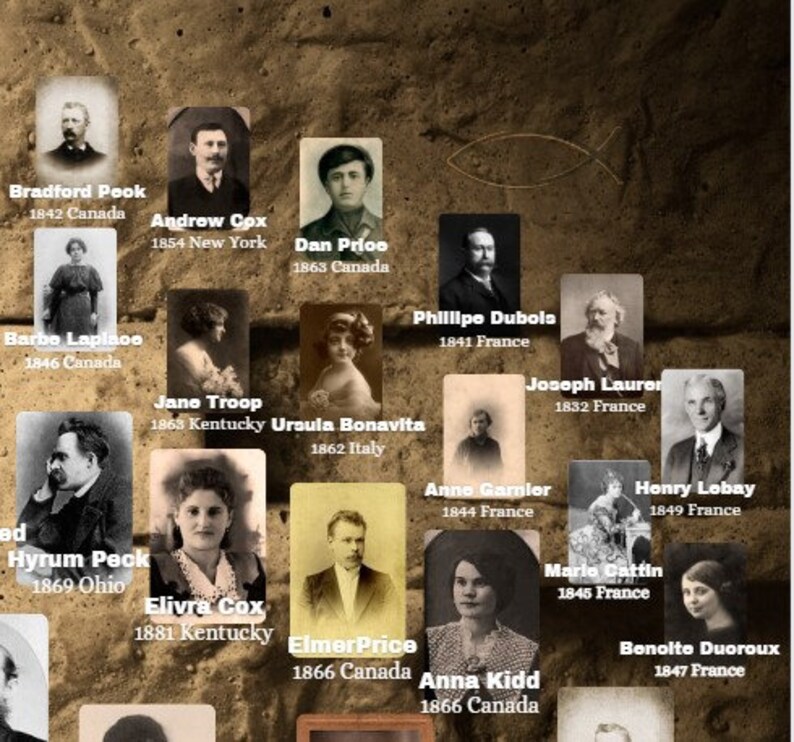 Family Tree Template, Family Tree With Photos, 5 Generations Family ...