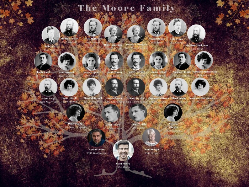 Family Tree Template, Family Tree Poster, Family Tree Collage, Family ...