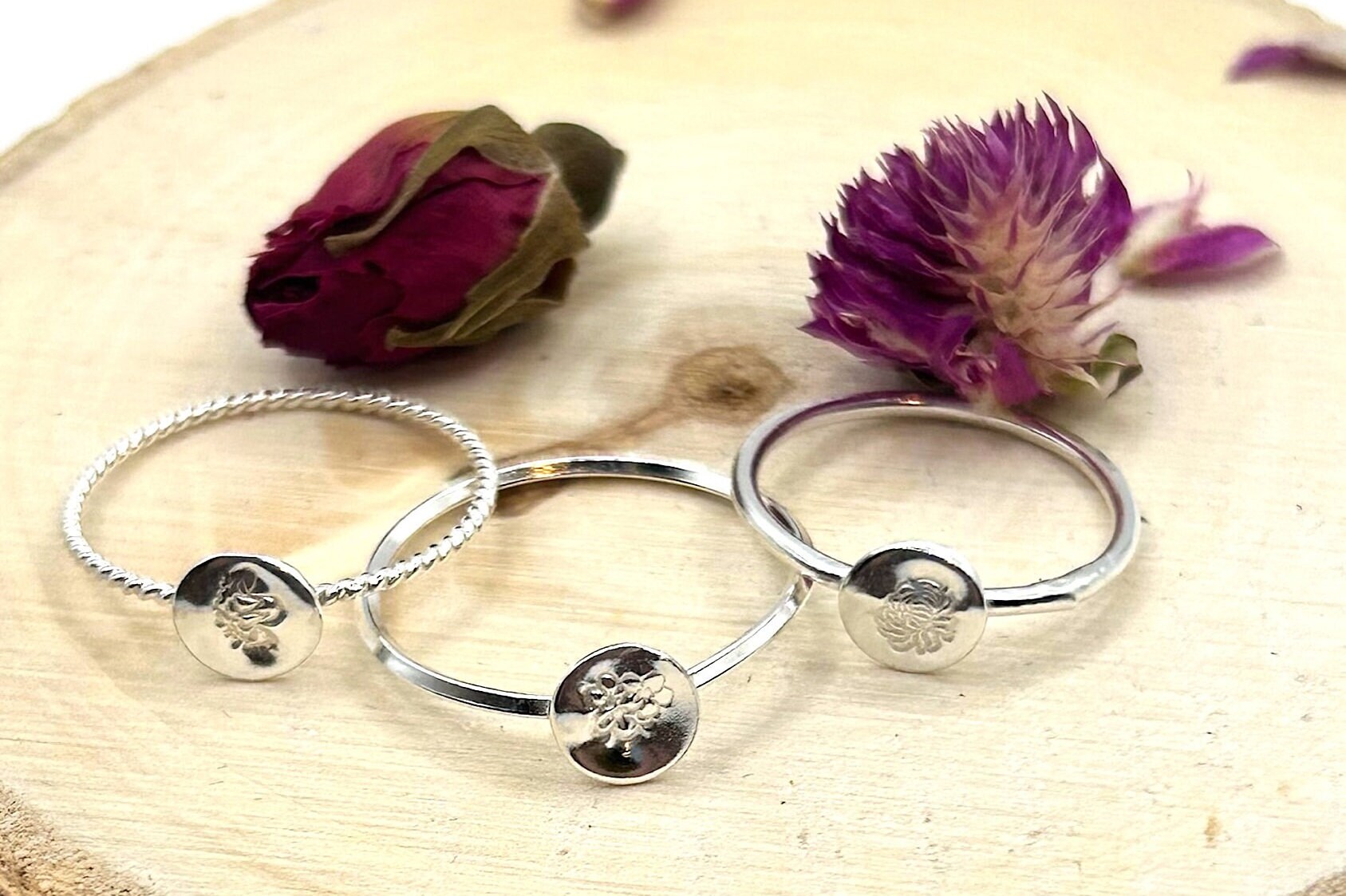 Custom Flower Ring Birth Month Ring Birth Flower Ring - Etsy