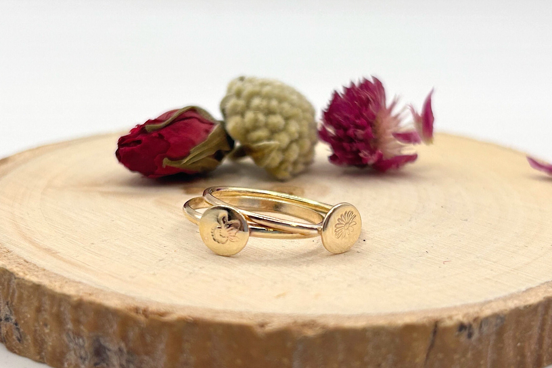 Custom Flower Ring Birth Month Ring Birth Flower Ring - Etsy