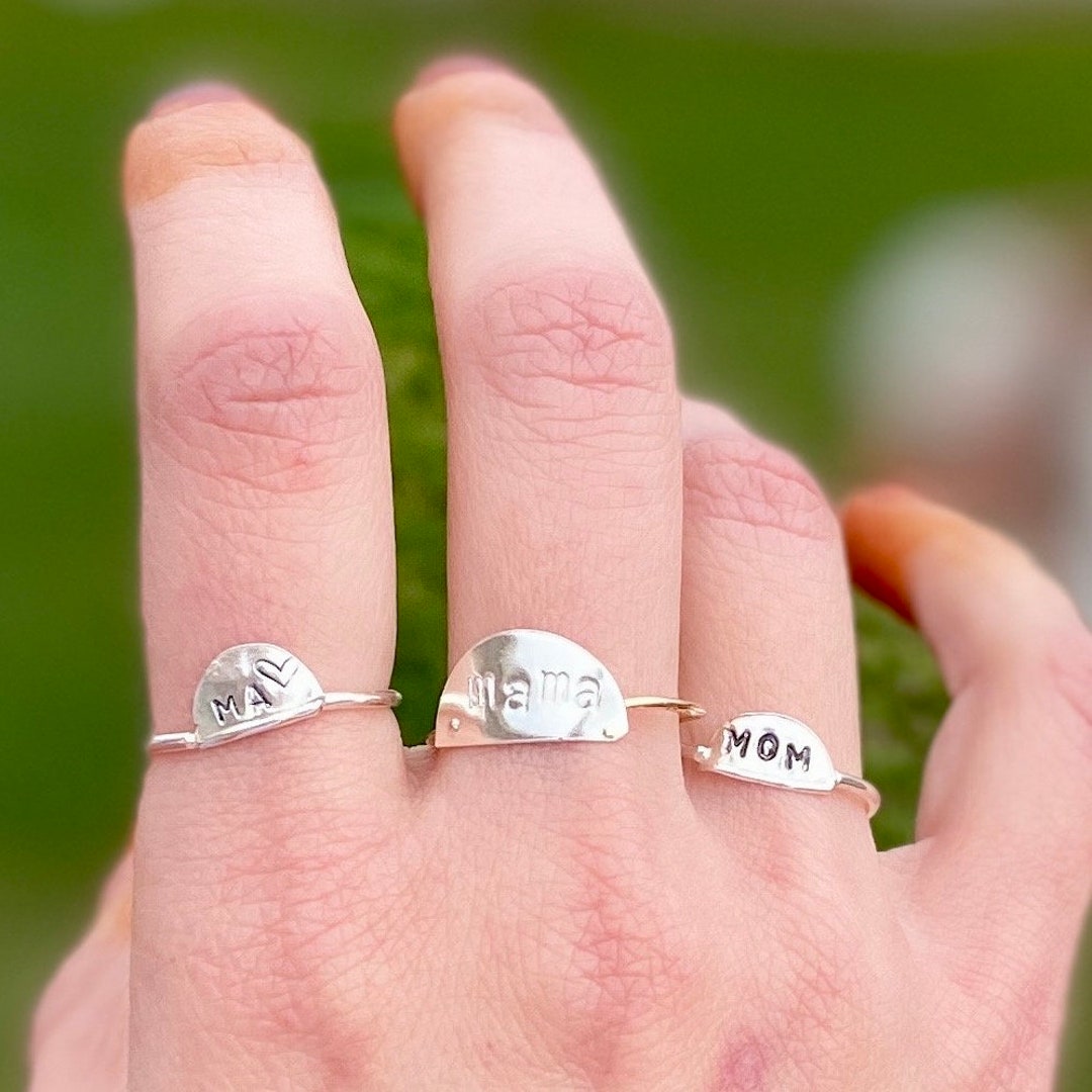 Mother's Day Ring, Dome Ring, Custom Jewelry, Half-circle, Custom Arc ...