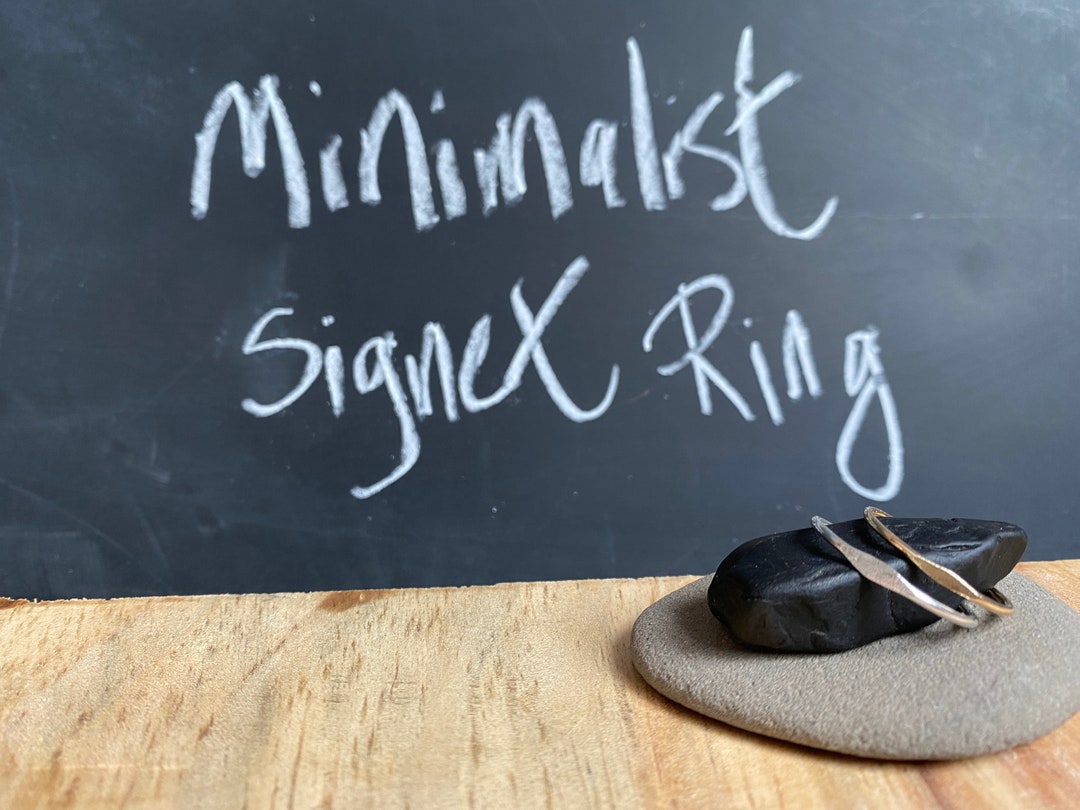 Minimalist Signet Ring, Delicate Everyday Ring, Handmade Silver Ring ...