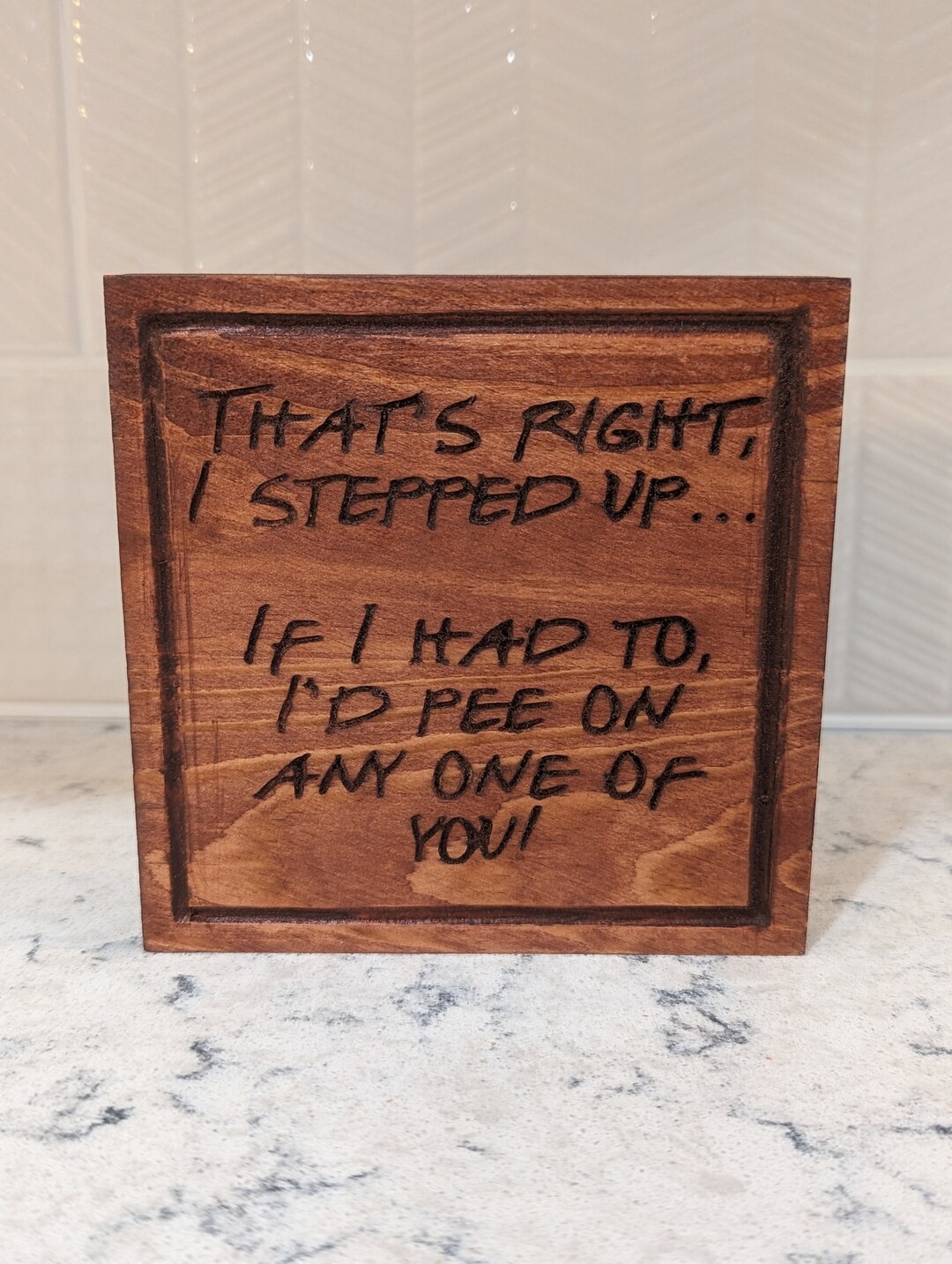 Wooden Friends Pee Quote Sign Etsy