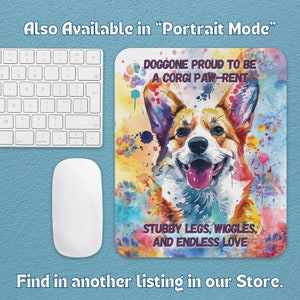 Corgi Craze Watercolor Mouse Pad, Artwork in Landscape Orientation, Fun ...