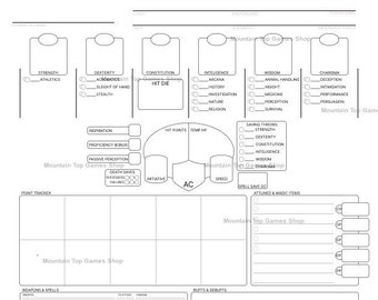 Custom Character Sheet D&D 5e - Etsy