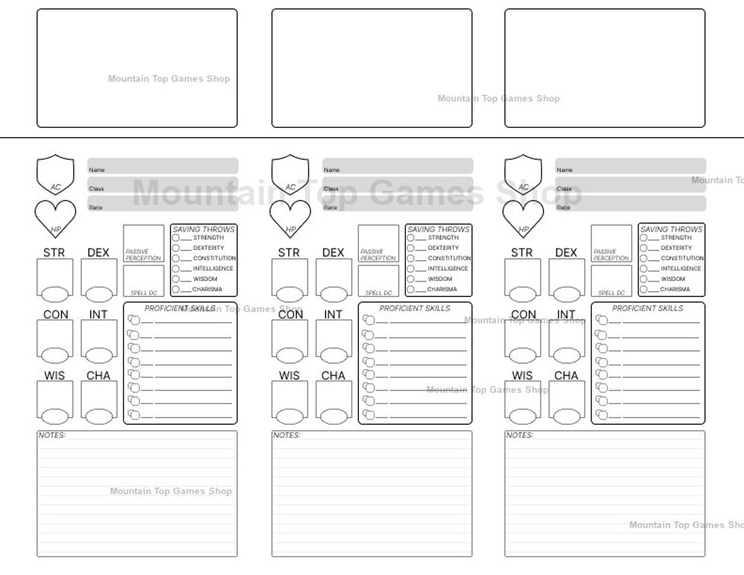 Dnd 5e DM Player Info Note / Initiative Tracker for DM Screens - Etsy