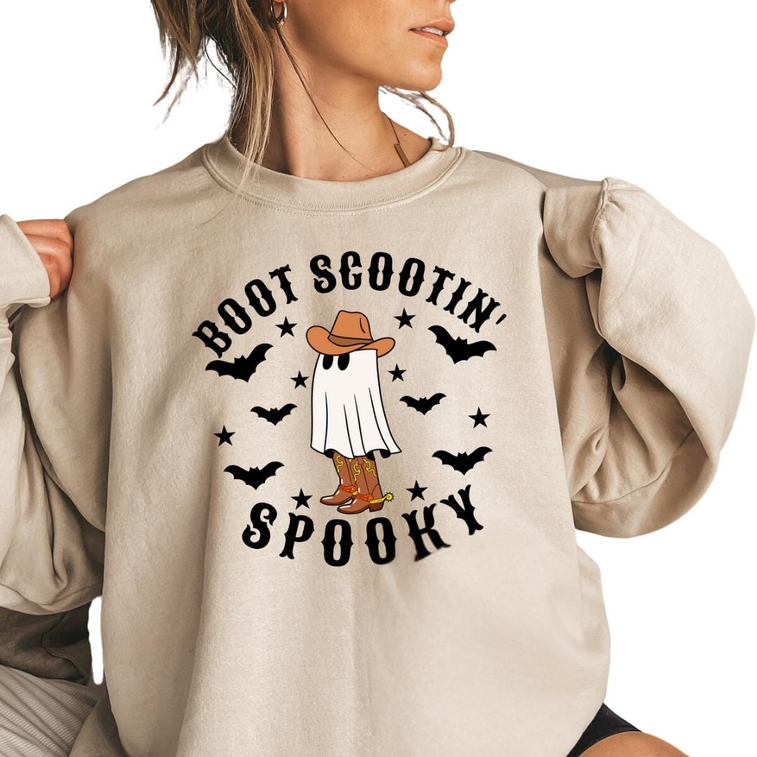 Boot Scootin Spooky Sweatshirt, Halloween Shirt, Cowboy Ghost Shirt ...