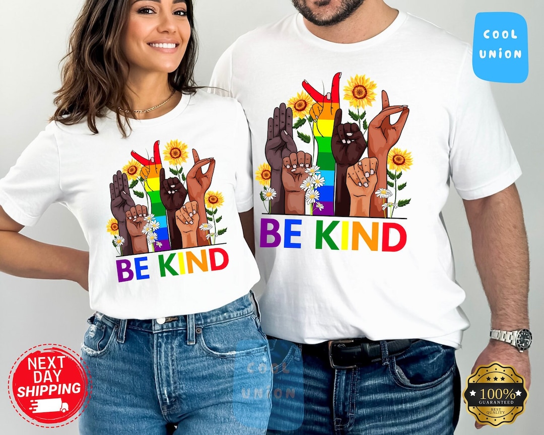 Be Kind Sign Language Shirt, Be Kind Rainbow Shirt, Be Kind T-shirt ...