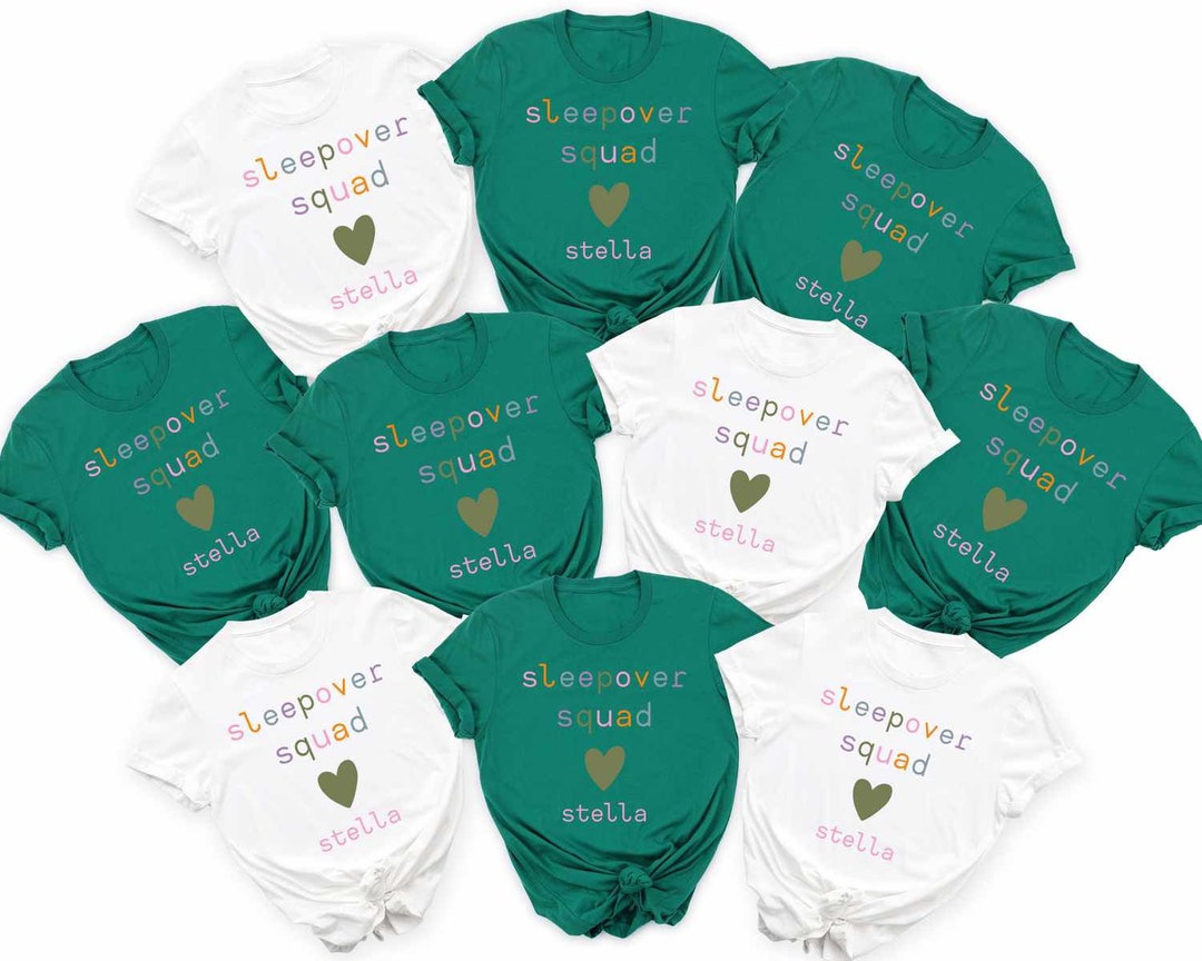 Personalized Sleepover Squad Shirts: Custom Slumber Party Tees - Etsy