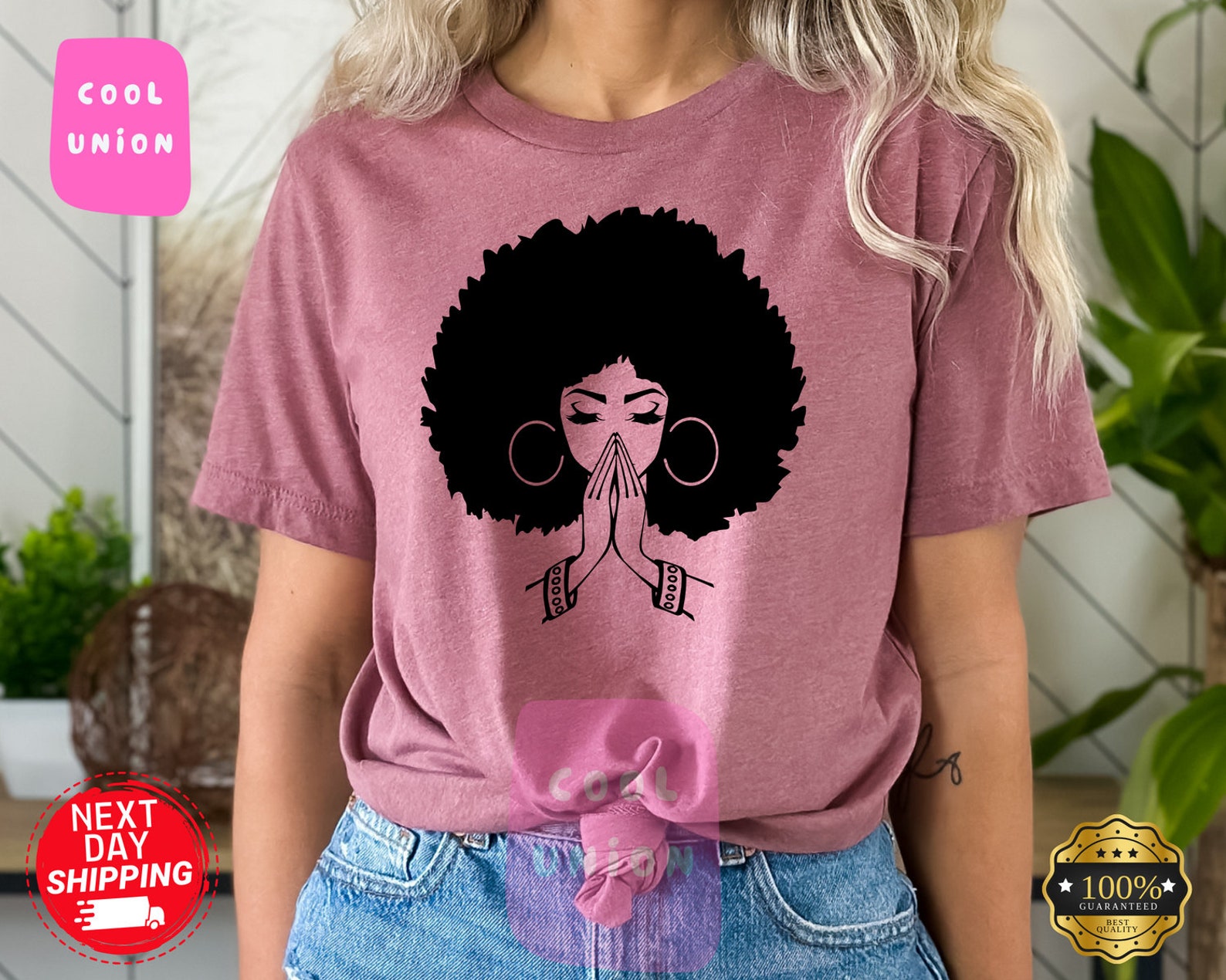 Afro American Praying Shirt Afro American Shirt Shirt Black Woman T Shirt Afro Woman Graphic
