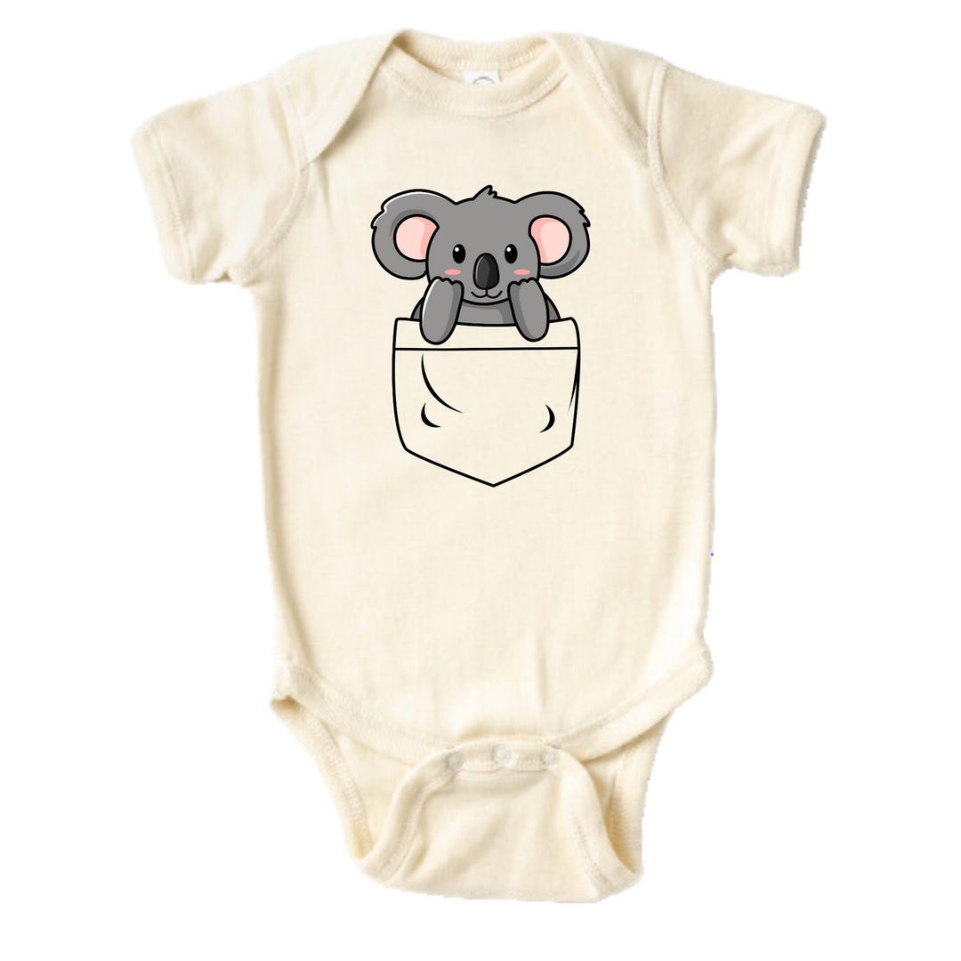 Koala Onesie, Pocket Koala Onesie, Koala Bodysuit, Baby Gift, Pocket ...