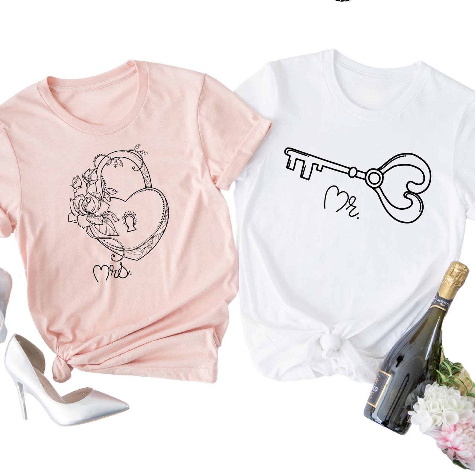 Lock and Key Couple Shirt,his & Hers, Matching Shirts, Wedding Gift ...